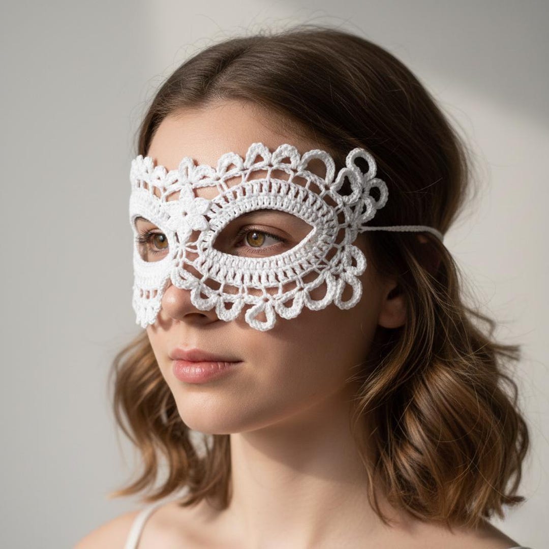 Crochet Masquerade Mask – Elegant Lace Venetian Mask (PDF, US Terms) - Etsy