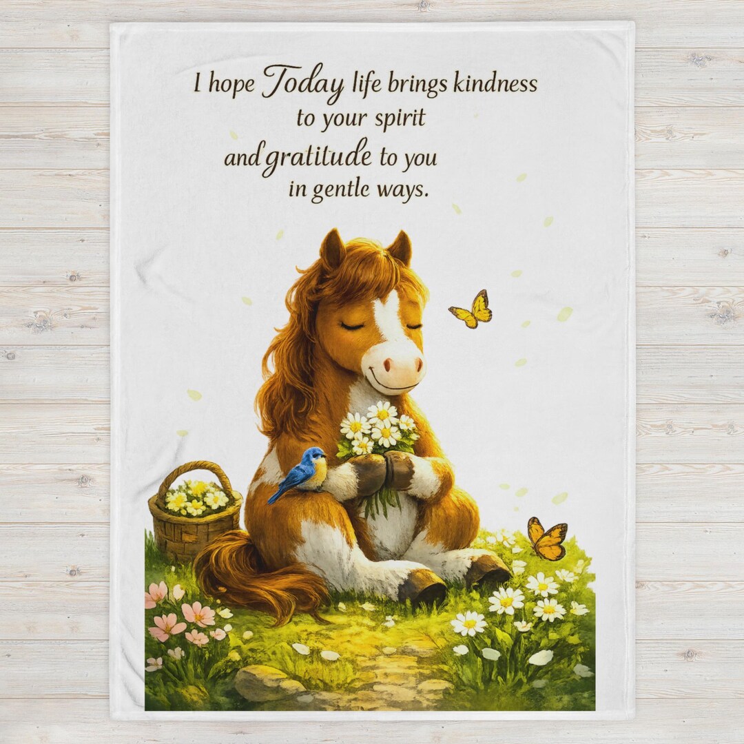 Kindness Horse Throw Blanket – Inspirational Quote, Cozy Gift - Etsy