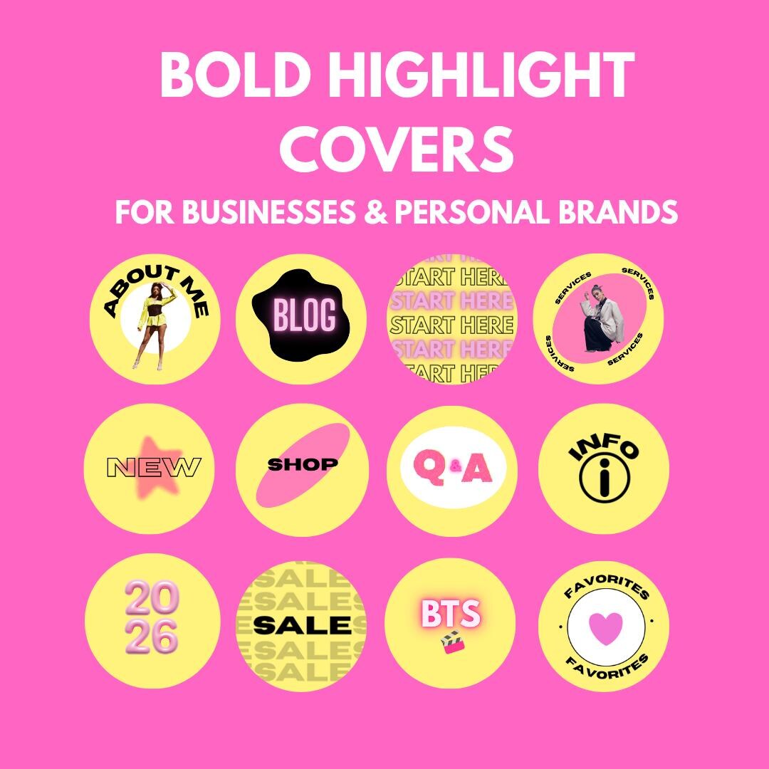 Bold Colorful Instagram Highlight Covers | Editable Canva Business ...