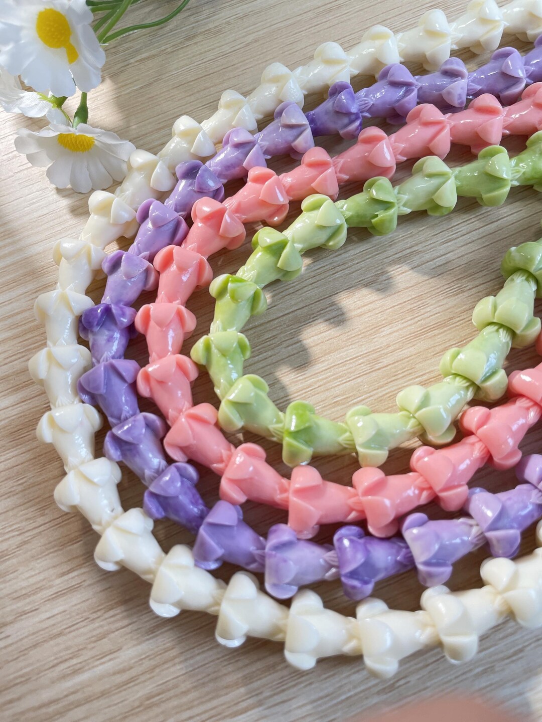 WATERPROOF Resin Hawaiian Puakenikeni Flower Beads,non-fading Hawaiian ...