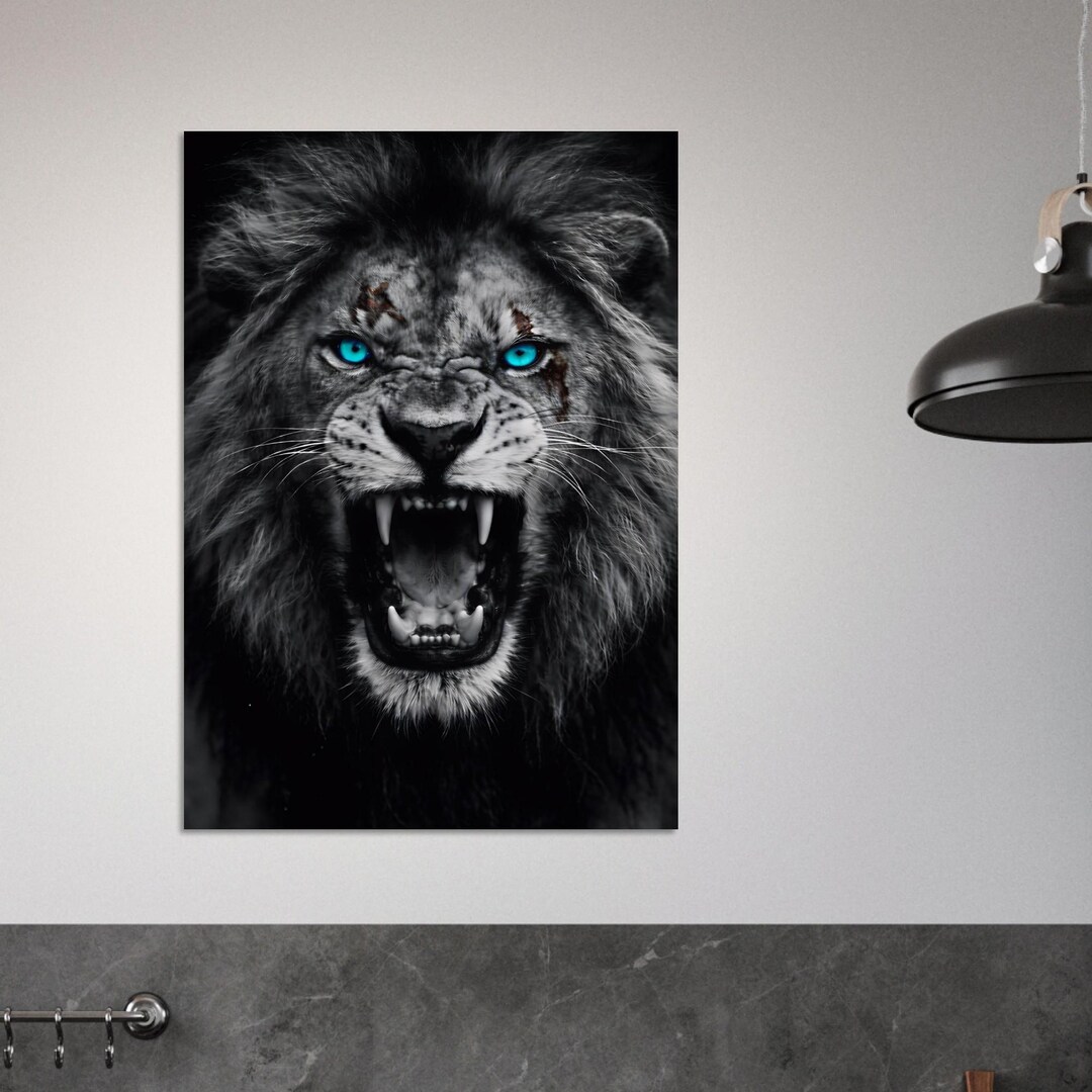 Roaring Lion - Fearless Poster Motivation - Etsy