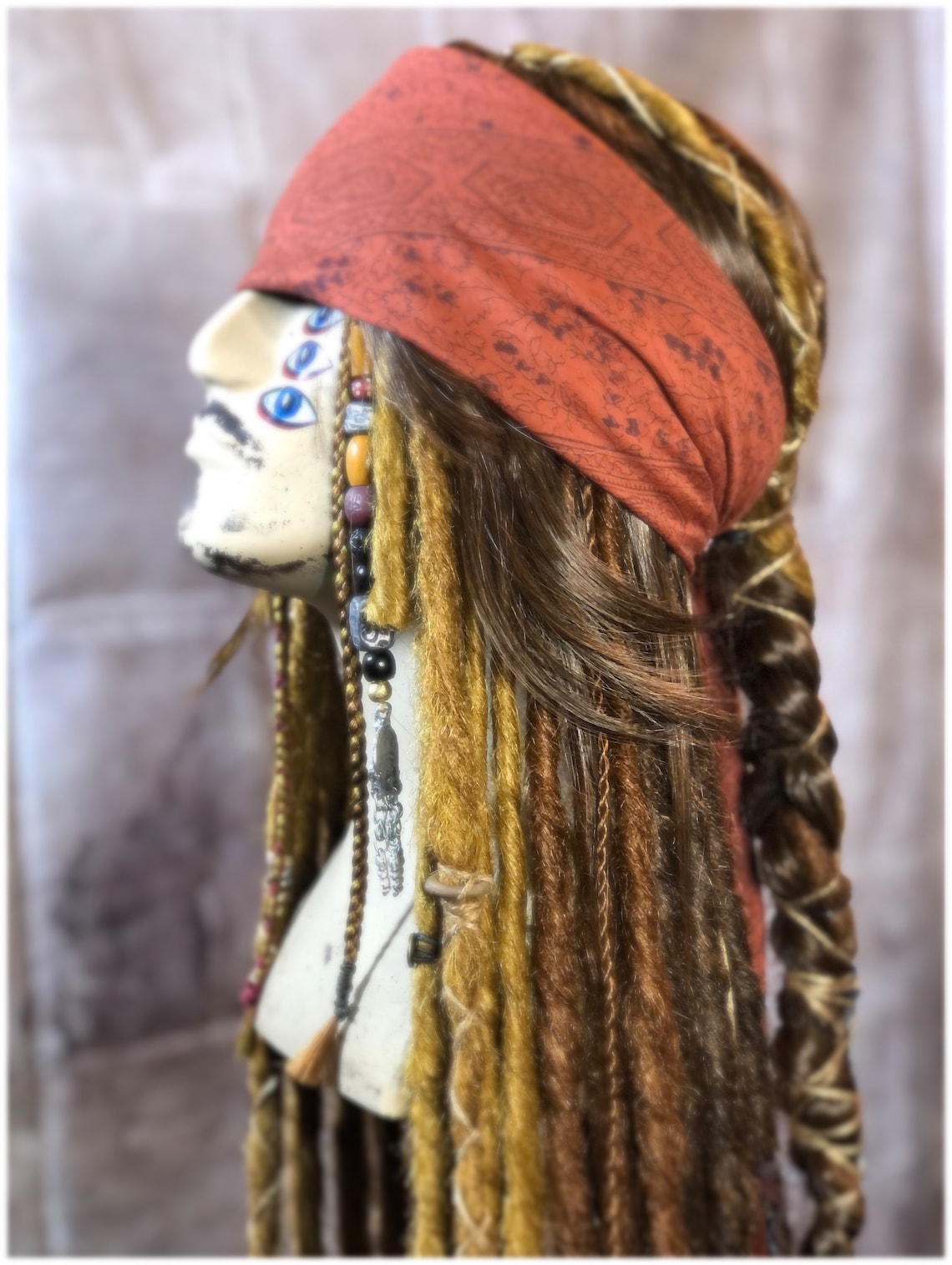 Realistic Captain Jack Sparrow Wig New Video - Etsy