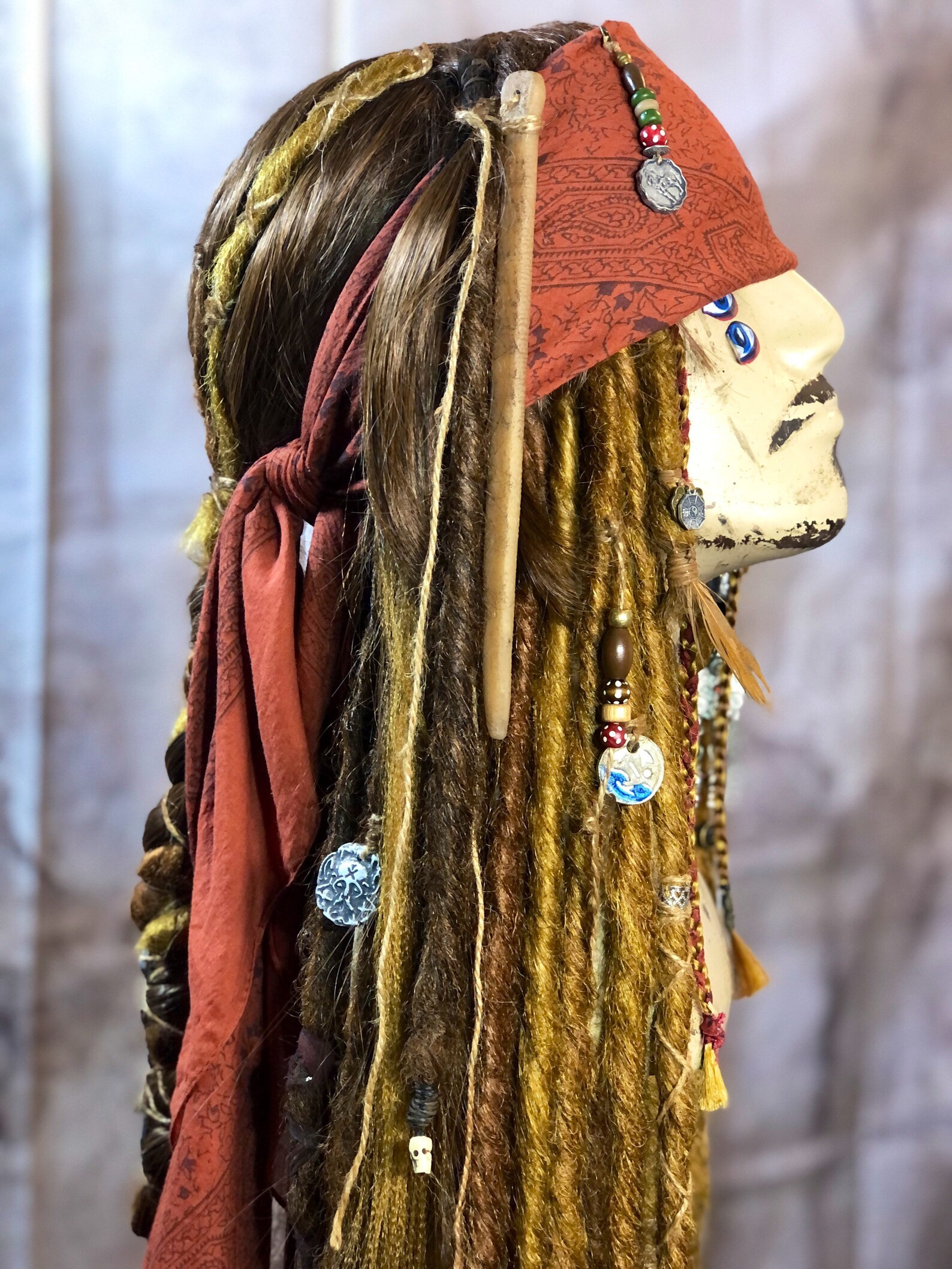 Jack Sparrow Wig Screen Accurate Hand Made Costume - Etsy