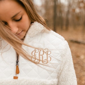 Monogram Sherpa Pullover Monogrammed Sherpa Quarter Zip Monogram ...