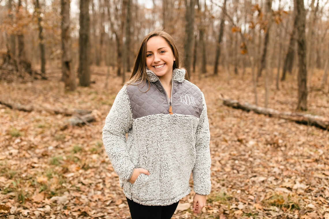 Monogram Sherpa Pullover Monogrammed Sherpa Quarter Zip - Etsy