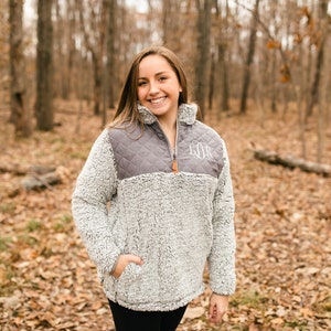 Monogram Sherpa Pullover Monogrammed Sherpa Quarter Zip - Etsy
