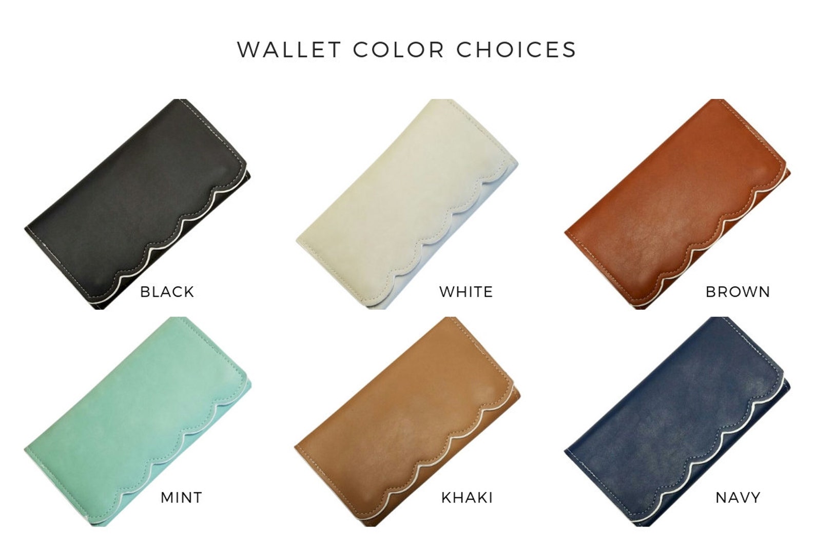 Monogram Scalloped Wallet Personalized Wallet Womens - Etsy