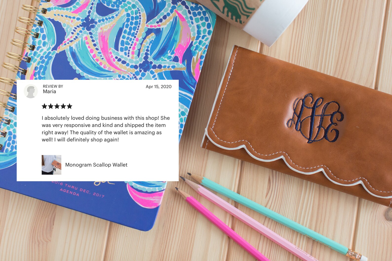 Monogram Scalloped Wallet Personalized Wallet Womens - Etsy