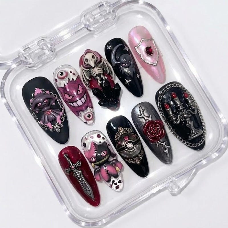 Gengar Nail Art - Etsy