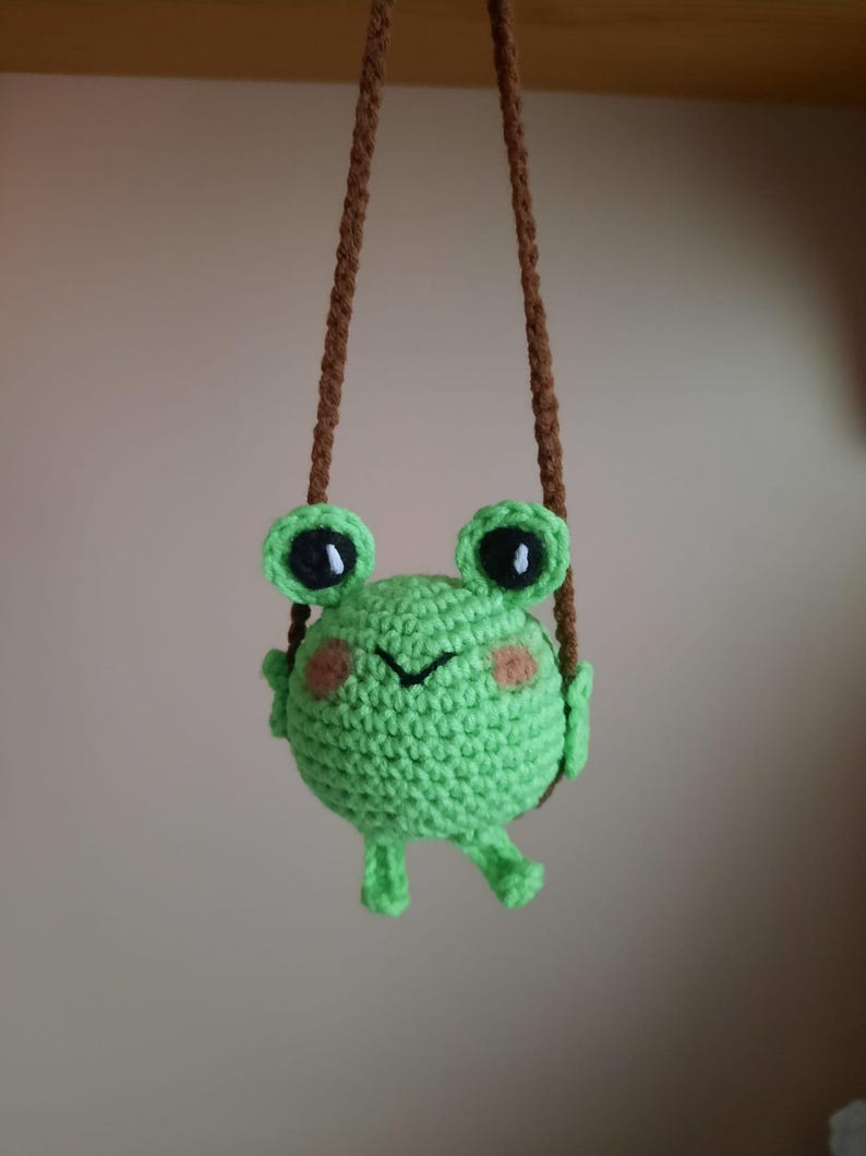 Swinging Frog Crochet Pattern - Small Car Charm Amigurumi - Etsy