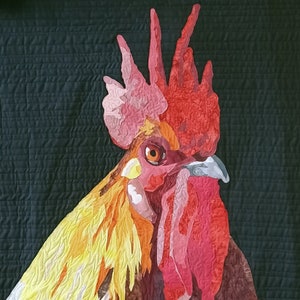 Rooster Wall Quilt Art Quilt Applique Pattern Download 27" X 42" - Etsy