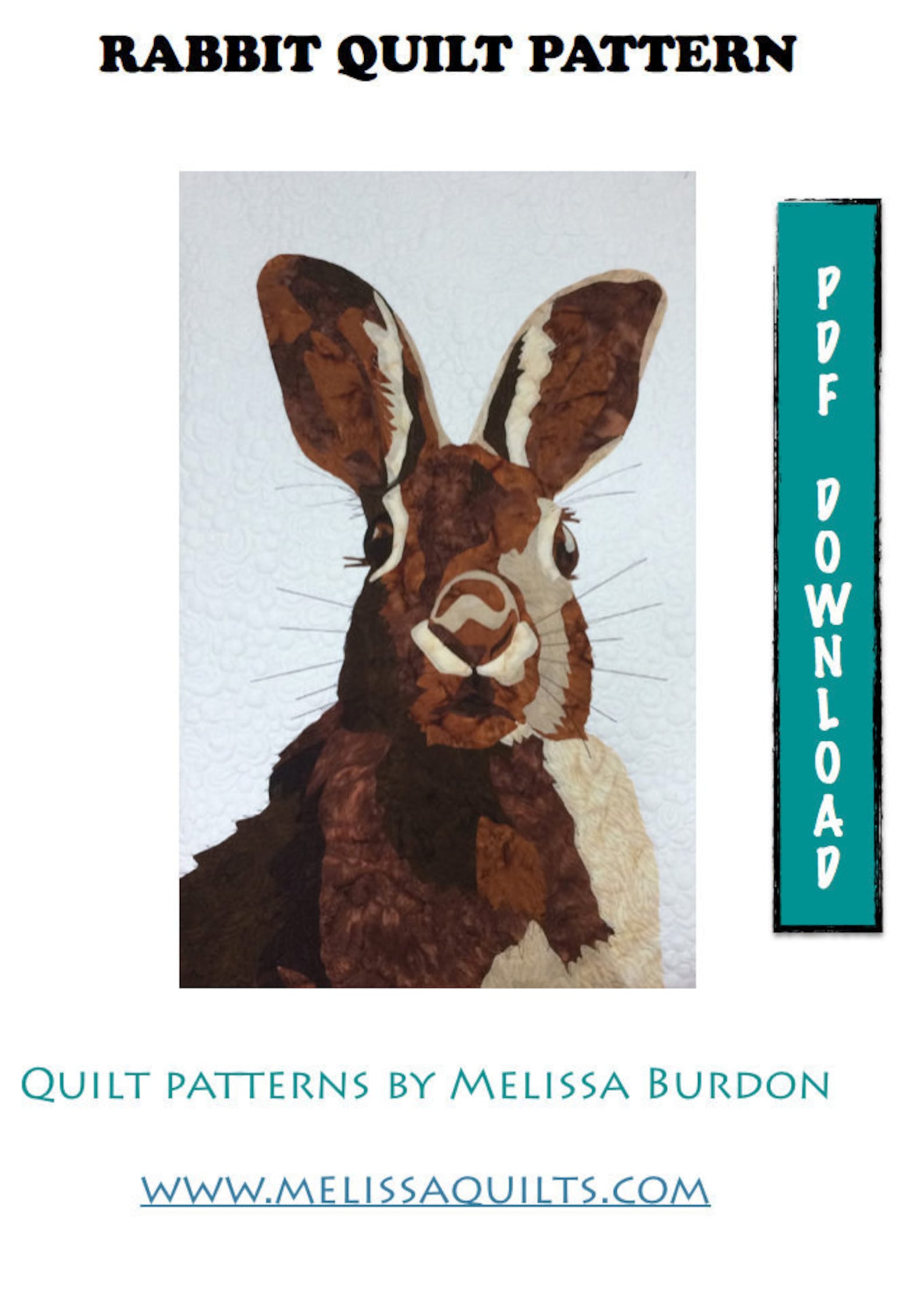 Rabbit Wall Quilt Art Quilt Pattern Download 20" X 31" - Etsy