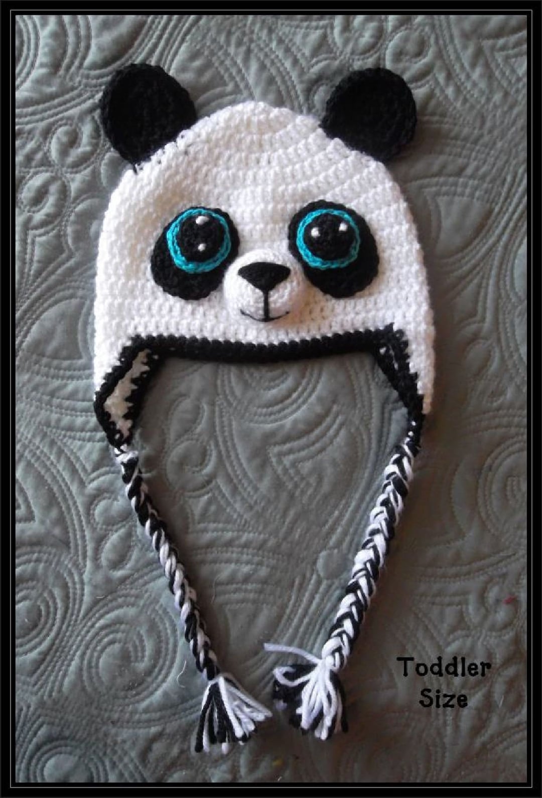 Crocheted "big Eye'd" Panda Bear Beanie / Earflap Hat Pattern - 6 Sizes ...