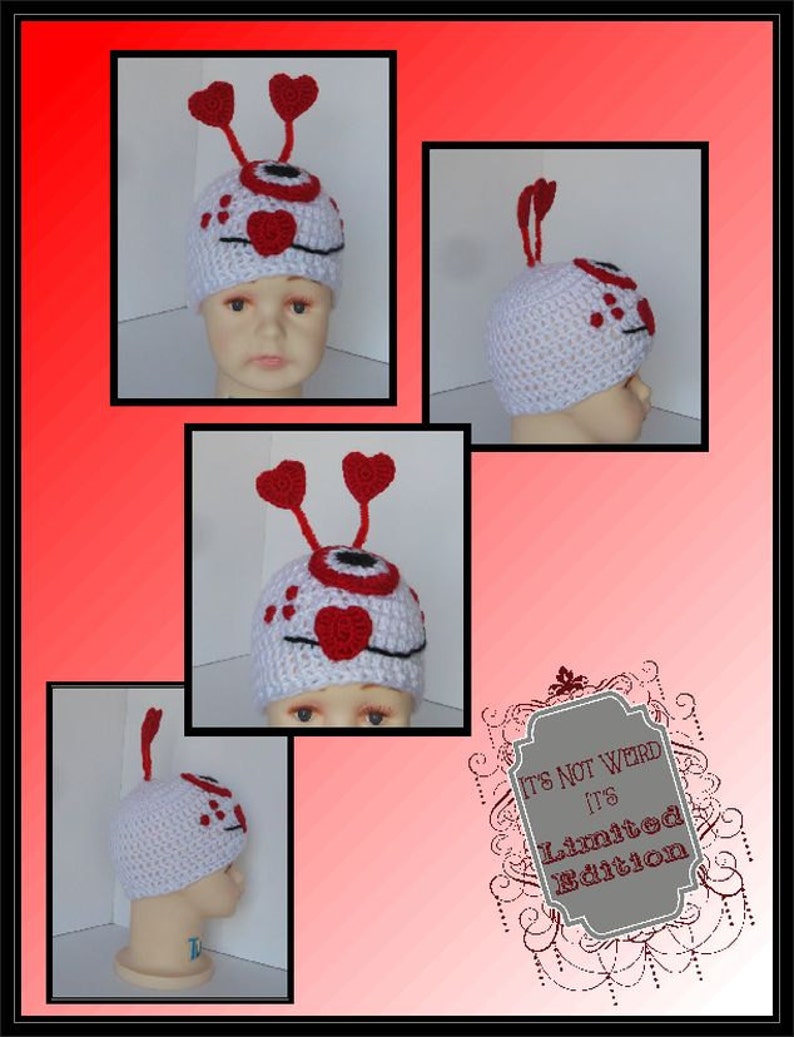 Crocheted One-eye'd Love Bug Valentine Hat and Diaper - Etsy