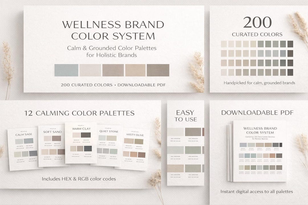 Wellness Brand Color System – Calm & Grounded Color Palettes for ...