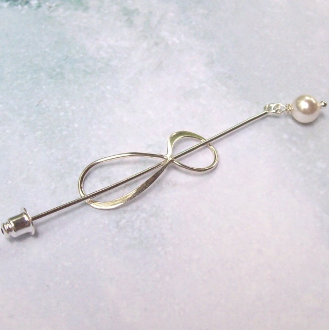 Sterling Silver Infinity Shawl Pin, Infinity Lapel Pin, Silver Shawl ...