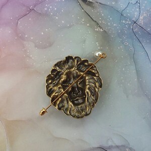 Gold Lion Shawl Pin, Lion Scarf Pin, Gold Shawl Pin, Lion Pin, Lion ...