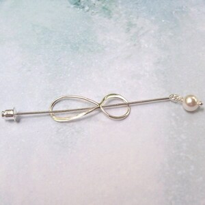 Sterling Silver Infinity Shawl Pin, Infinity Lapel Pin, Silver Shawl ...