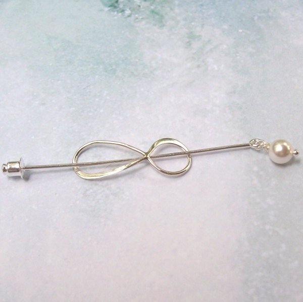 Sterling Silver Infinity Shawl Pin, Infinity Lapel Pin, Silver Shawl ...