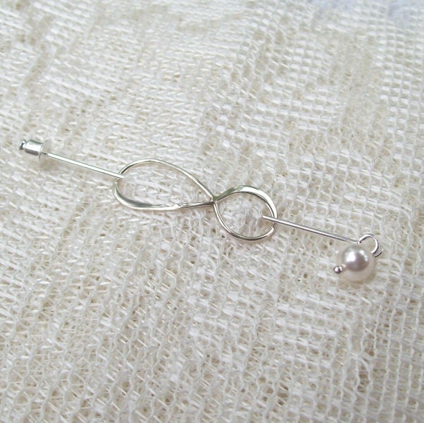 Sterling Silver Infinity Shawl Pin Infinity Lapel Pin Silver - Etsy