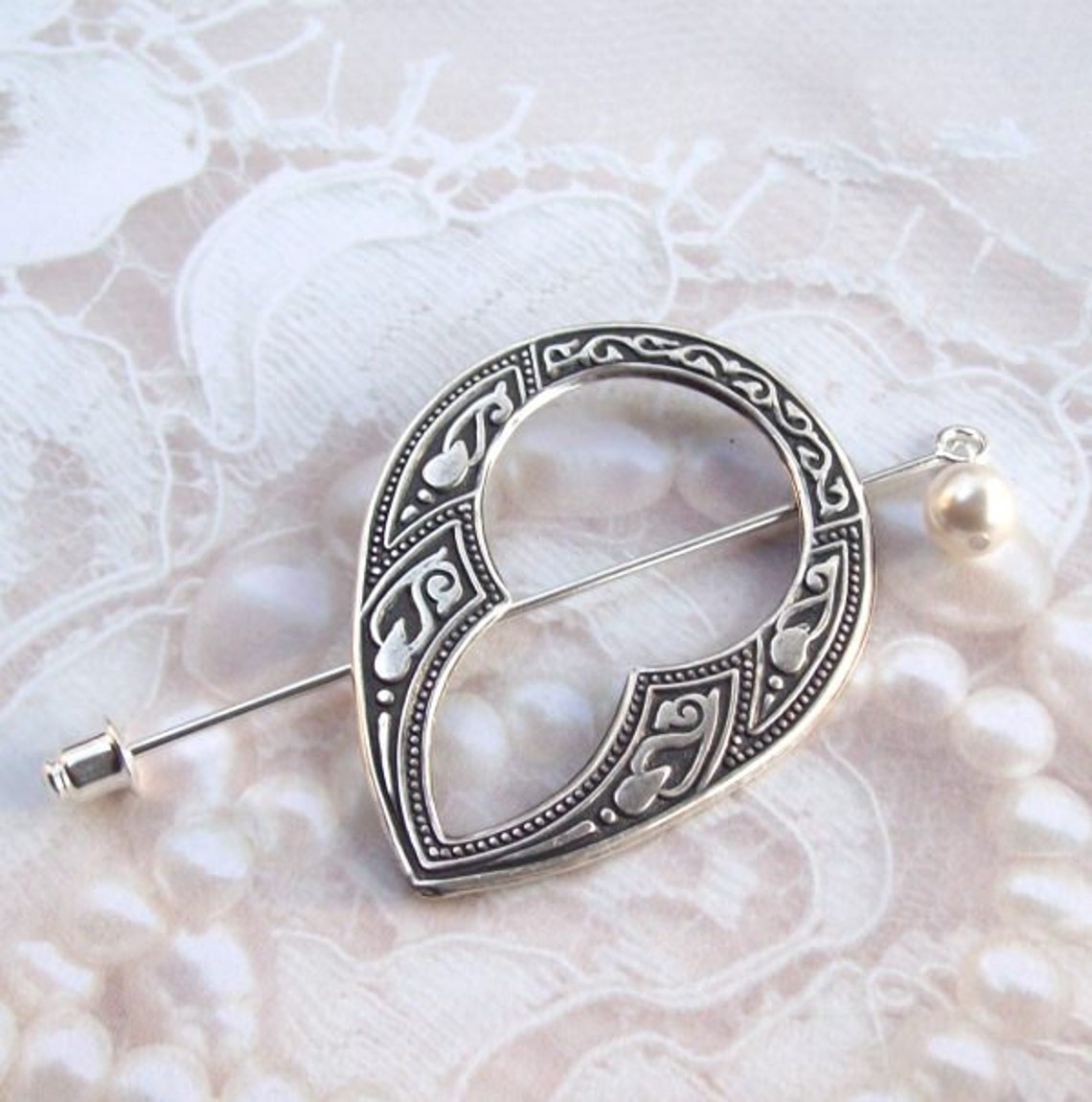 Silver Celtic Scarf Pin Celtic Shawl Pin Hair Slide Lapel | Etsy