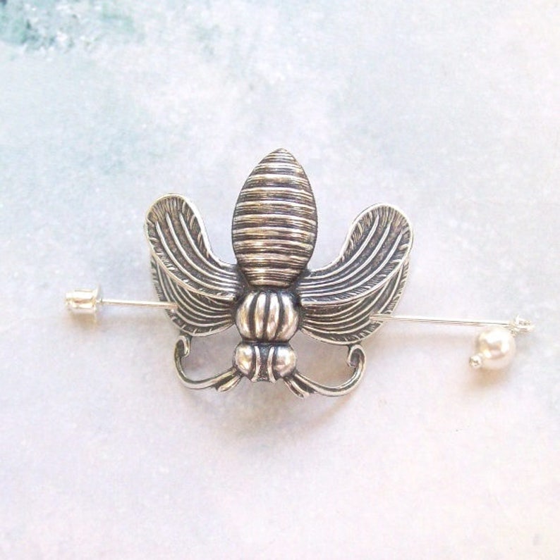 Bee Shawl Pin Honeybee Scarf Pin Silver Shawl Pin Silver - Etsy