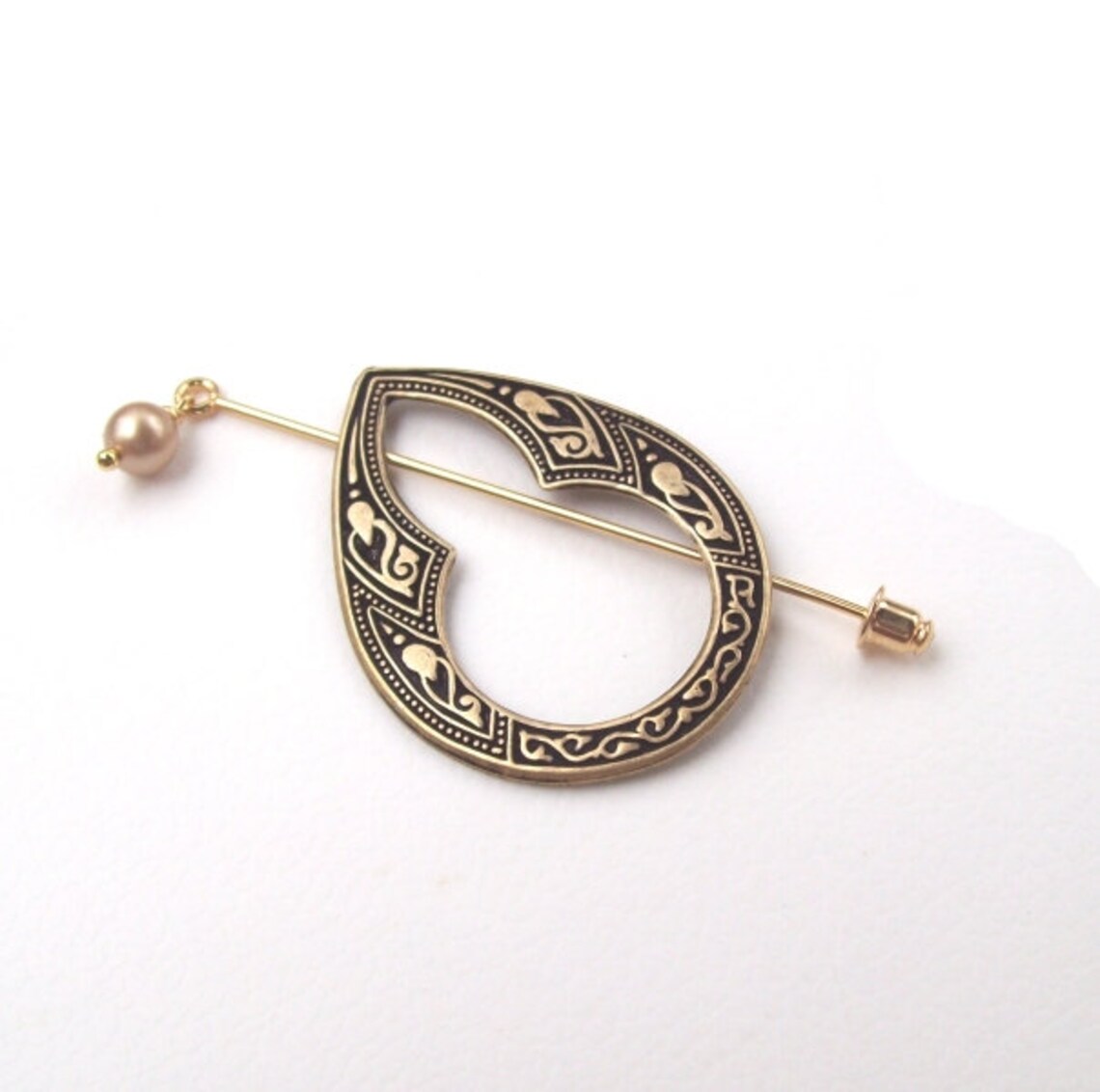 Celtic Shawl Pin, Celtic Lapel Pin, Gold Hat Pin, Brass, Gold Shawl Pin ...