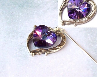 Purple Heart Hat Pin - Etsy