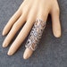 Adjustable Silver Victorian Ring Long Finger Ring Floral - Etsy