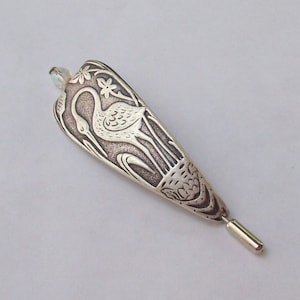 Crane Shawl Pin, Bird Scarf Pin, Bird Sweater Pin, Silver Shawl Pin ...