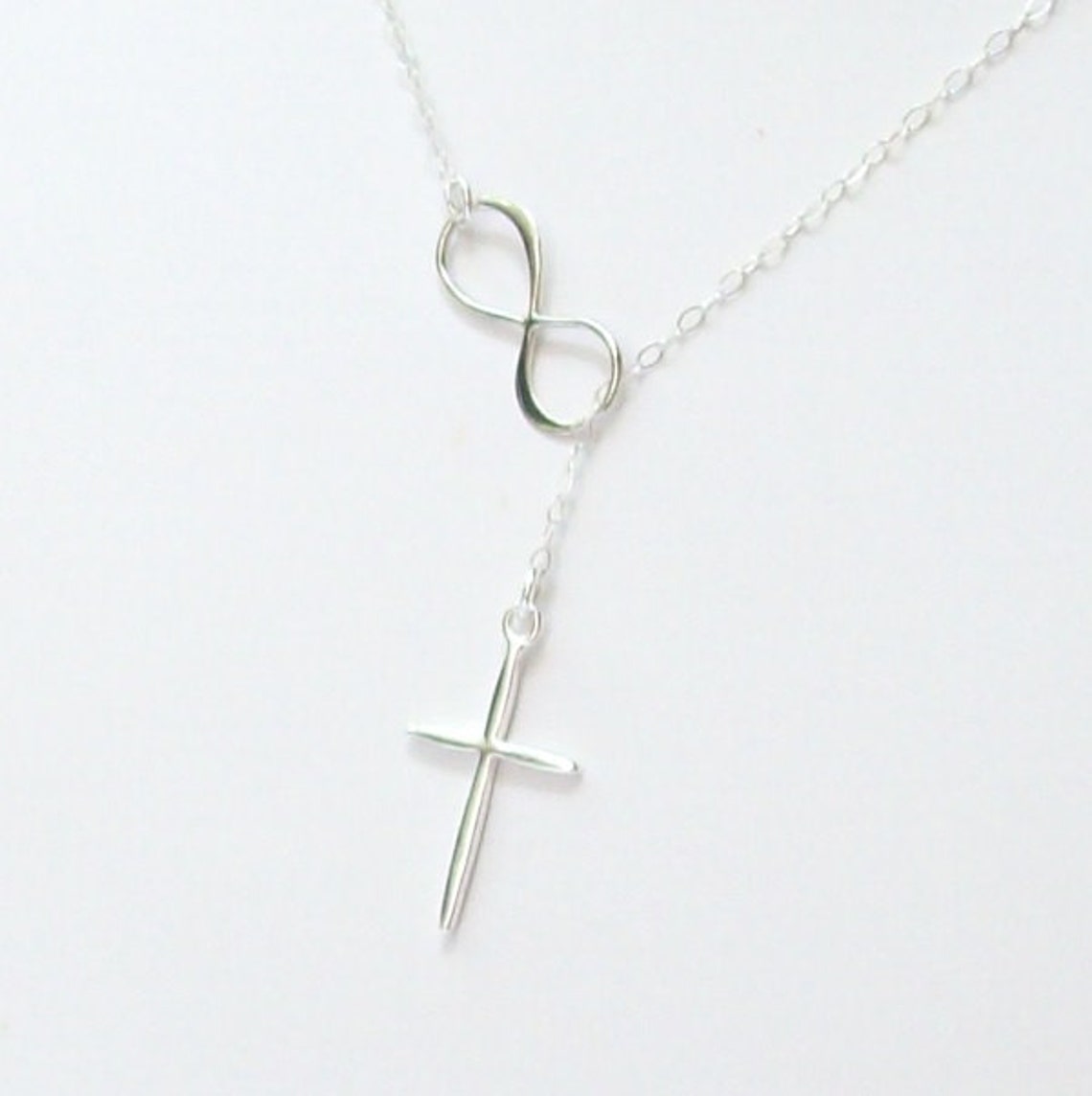 Cross and Infinity Necklace Infinity Lariat Necklace Cross - Etsy