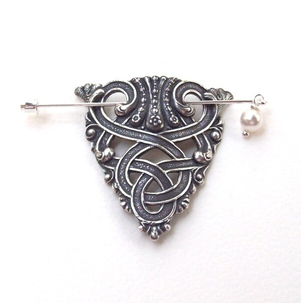 Celtic Shawl Pin Silver Celtic Scarf Pin Lapel Pin Celtic - Etsy