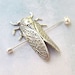 Cicada Shawl Pin, Bug Lapel Pin, Silver Shawl Pin, Sweater Pin, Moth ...