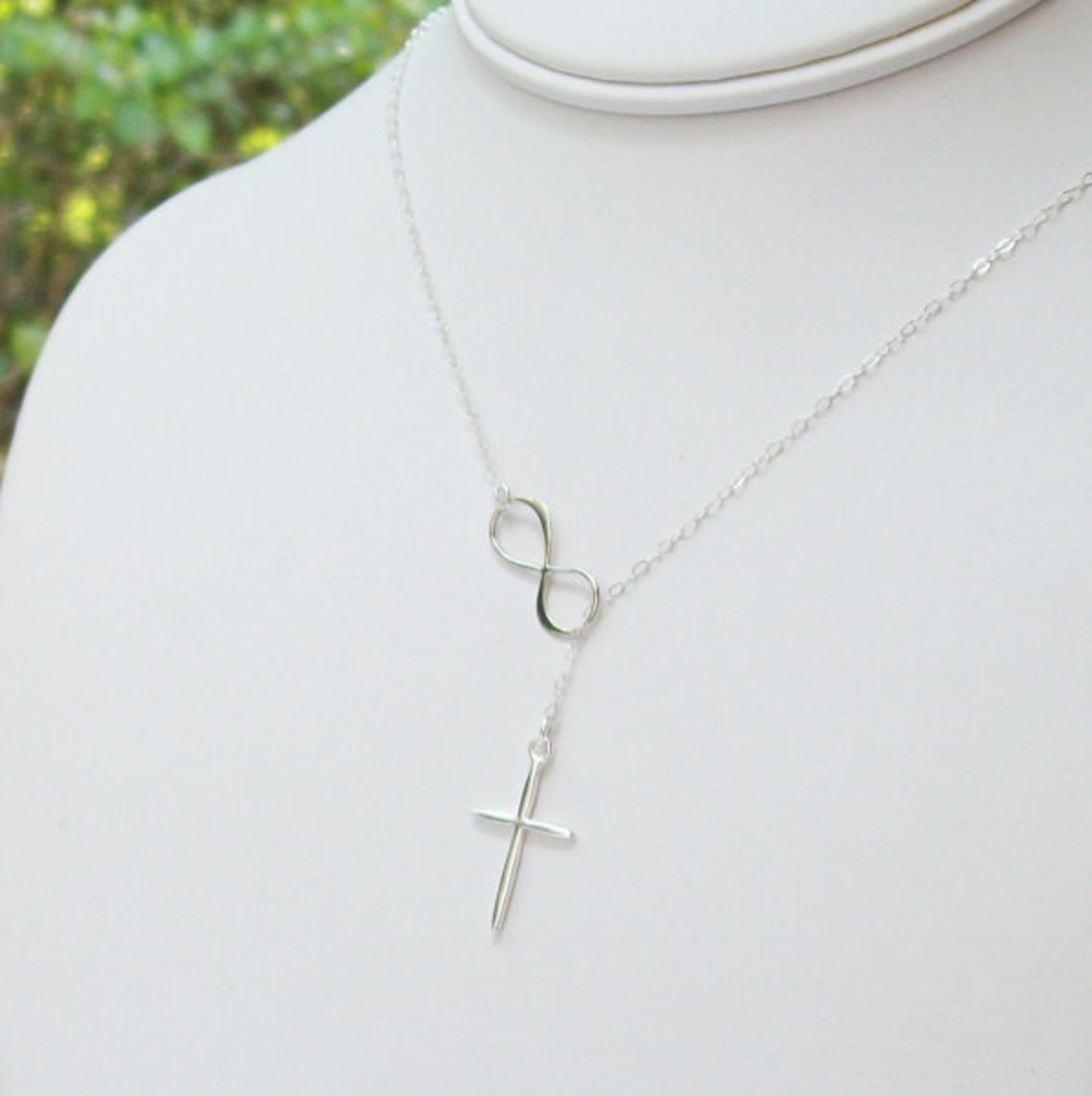 Cross and Infinity Necklace Infinity Lariat Necklace Cross - Etsy