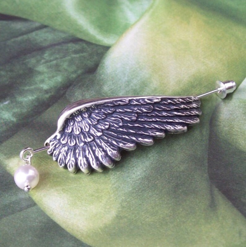Angel Wing Shawl Pin Silver Wing Lapel Pin Silver Shawl Pin - Etsy