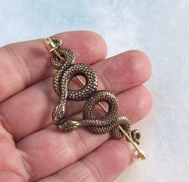 Gold Snake Shawl Pin Gold Pin Gold Shawl Pin Reptile Lapel | Etsy