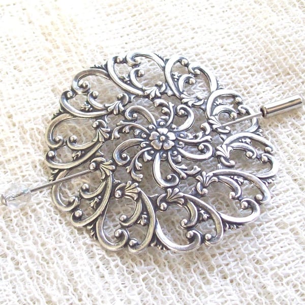 Silver Scarf Pin - Etsy