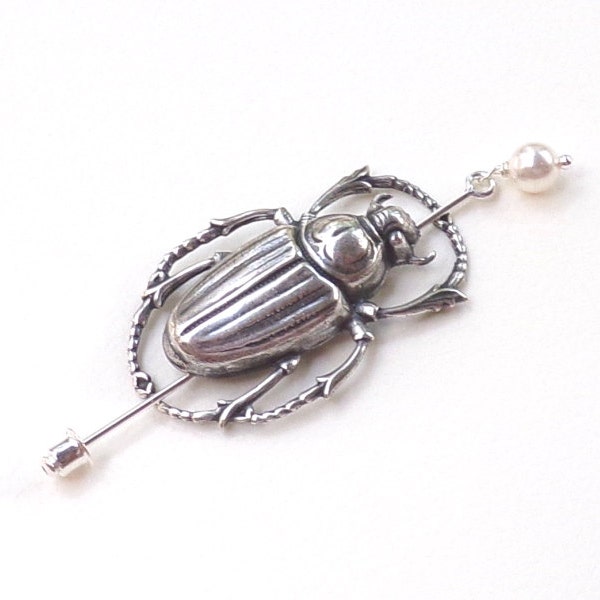 Silver Scarab - Etsy