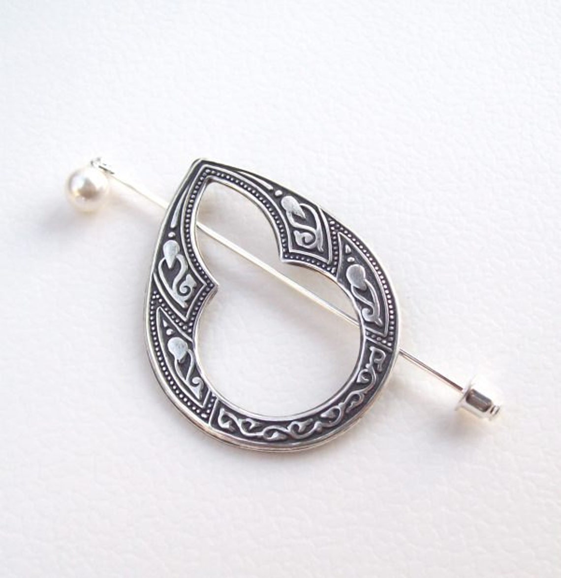 Silver Celtic Scarf Pin Celtic Shawl Pin Hair Slide Lapel | Etsy