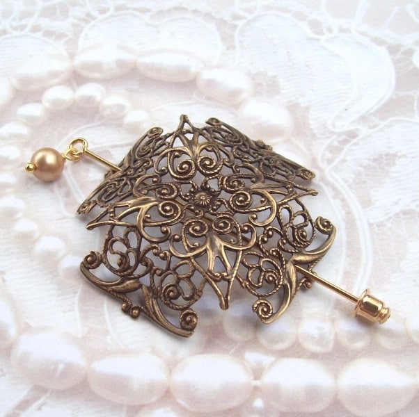 Celtic Cross Shawl Pin, Celtic Lapel Pin, Celtic Stick Pin, Golden ...