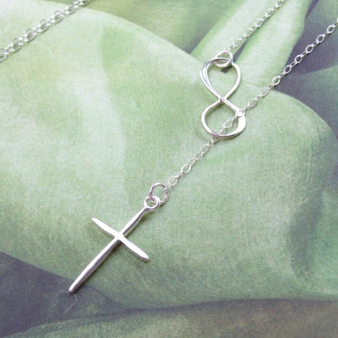 Cross and Infinity Necklace Infinity Lariat Necklace Cross - Etsy