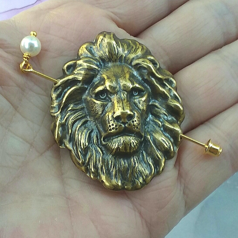 Lion Pin - Etsy