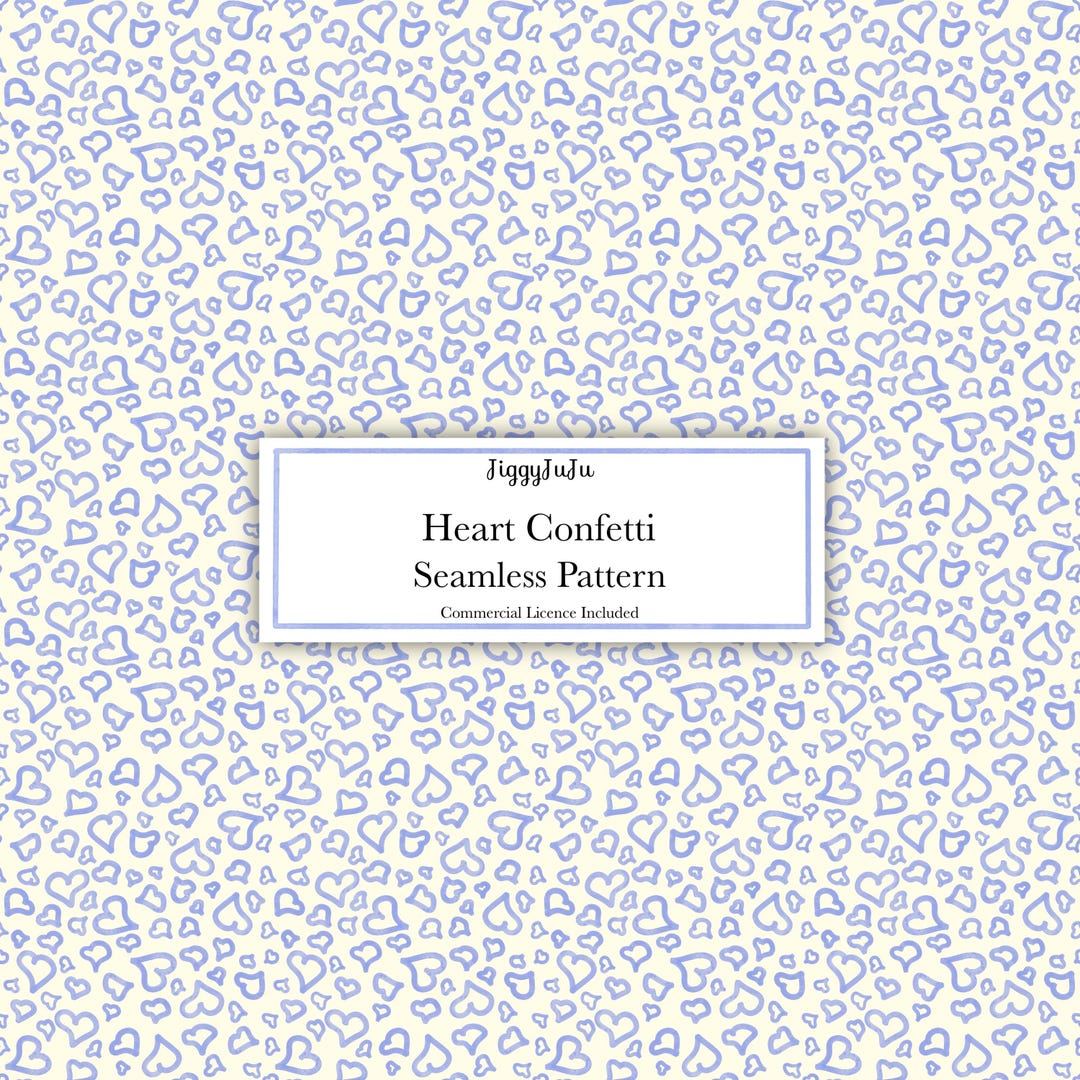 Periwinkle Blue Tiny Heart Confetti | Digital Paper | Seamless Pattern ...