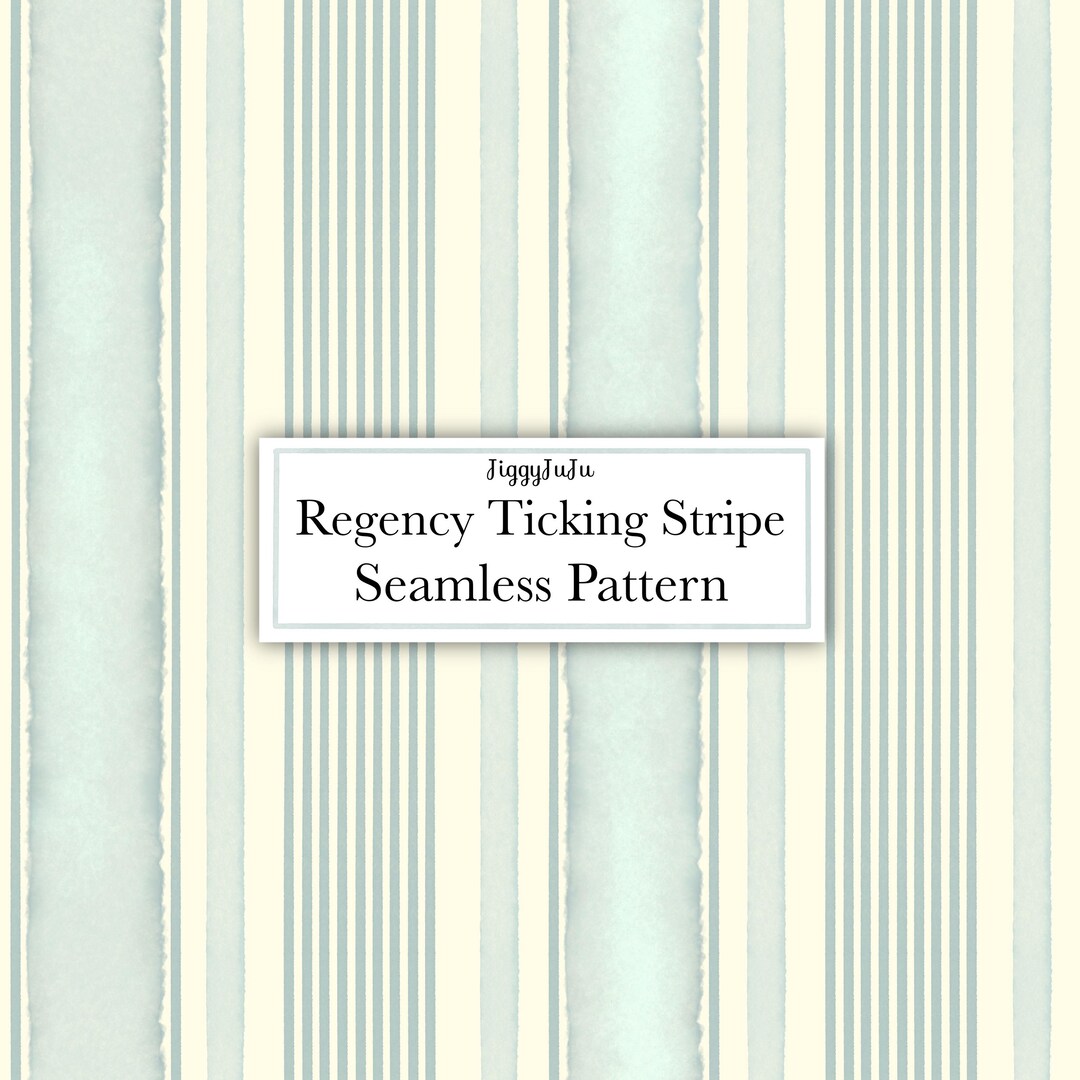 Duck Egg Blue Regency Ticking Stripe Seamless Pattern | Watercolor ...