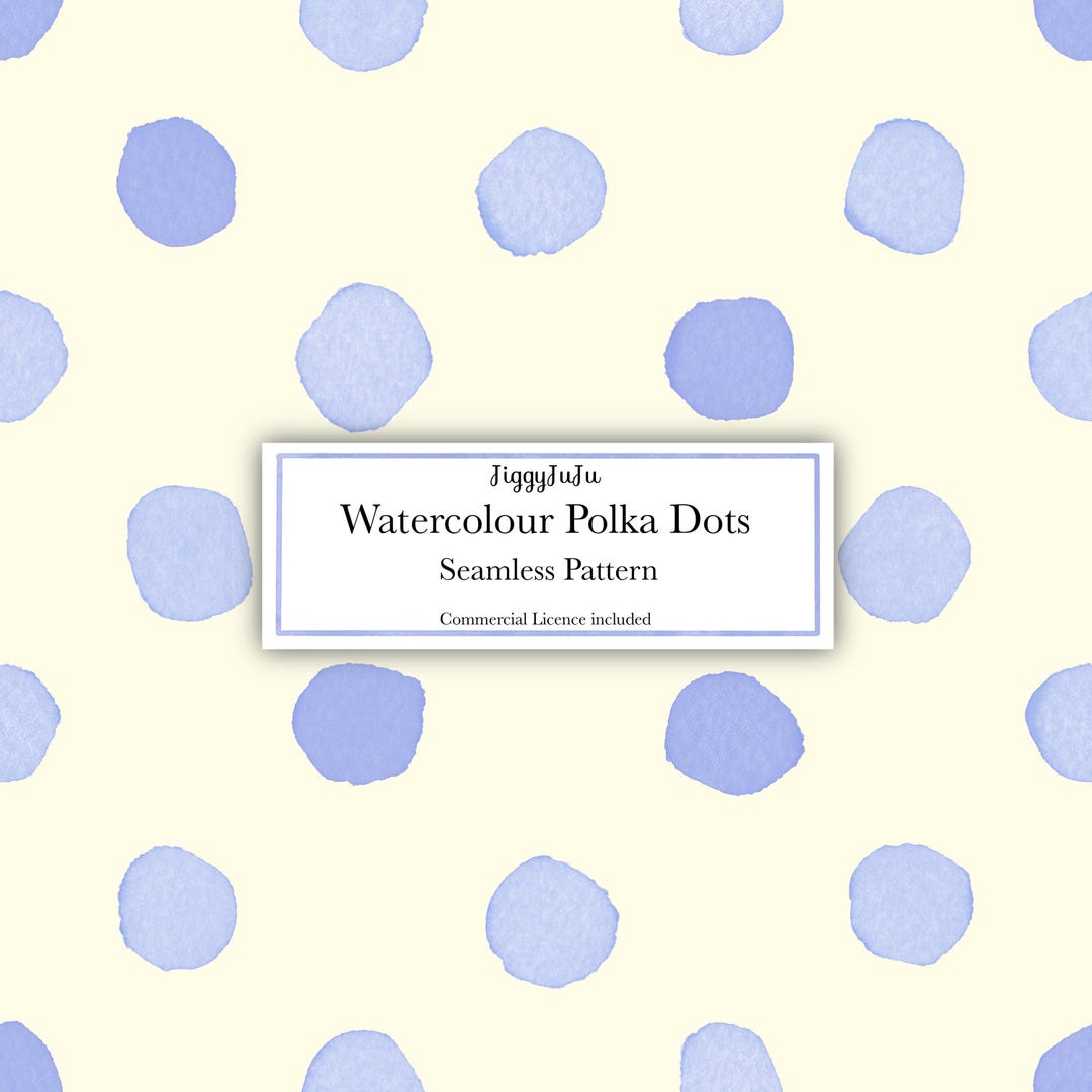 Periwinkle Blue Large Polka Dot | Digital Paper | Seamless Pattern ...