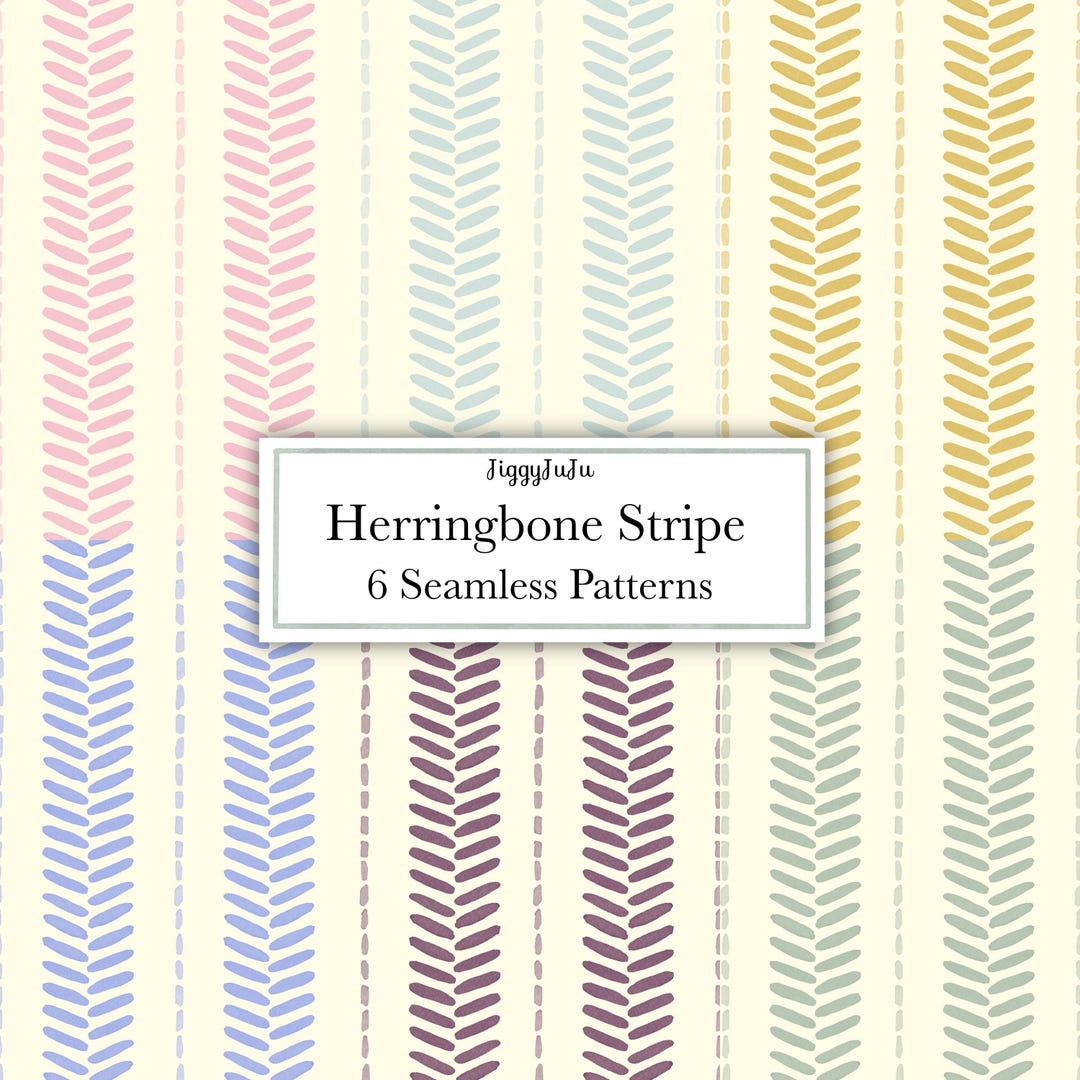 Herringbone Stripe | Seamless Pattern Bundle | Digital Paper | Classic ...