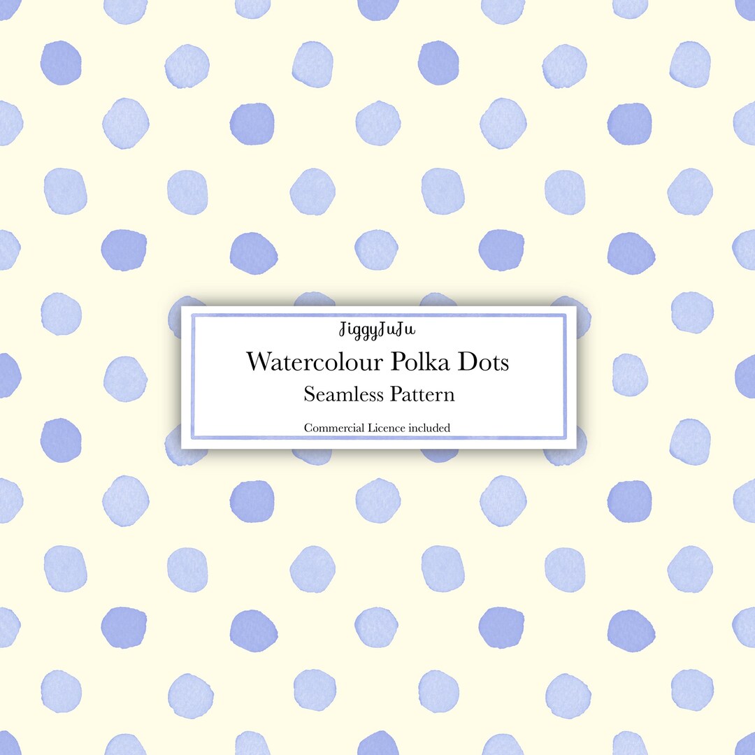 Periwinkle Blue Medium Polka Dots | Digital Paper | Seamless Pattern ...