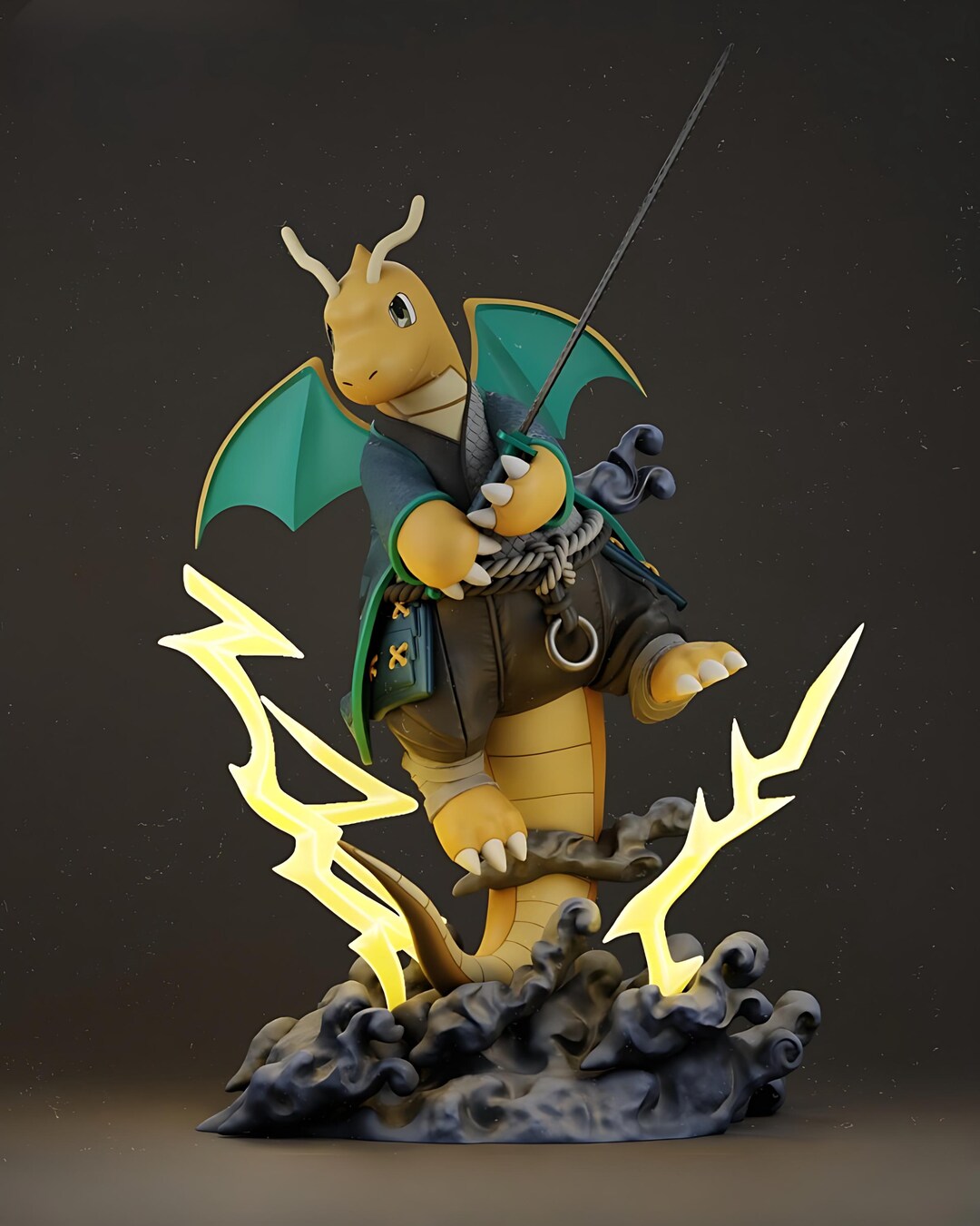 Pokemon – Sengoku Dragonite | Samurai Sky Guardian STL Statue | 3D ...