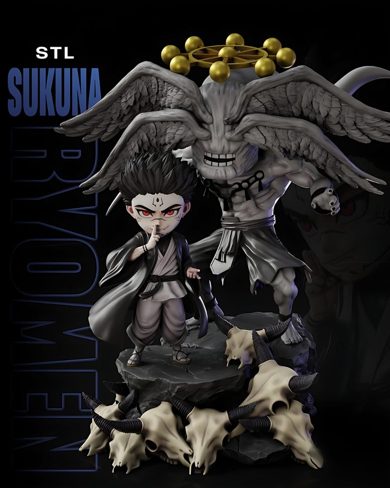 Jujutsu Kaisen – Chibi Ryomen Sukuna | Cute King of Curses STL Statue ...