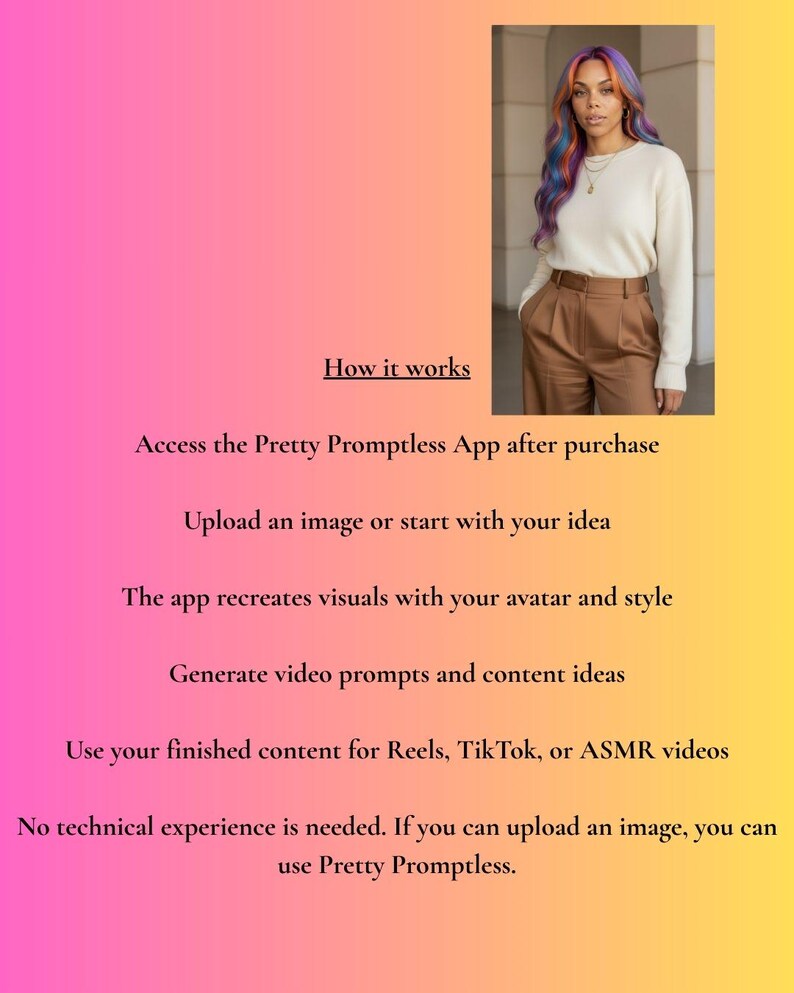 Pretty Promptless App | ASMR & AI Avatar Content Creator Tool - Etsy